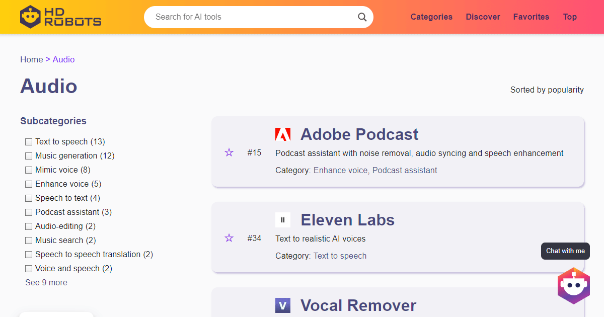 Audio AI tools - HD Robots